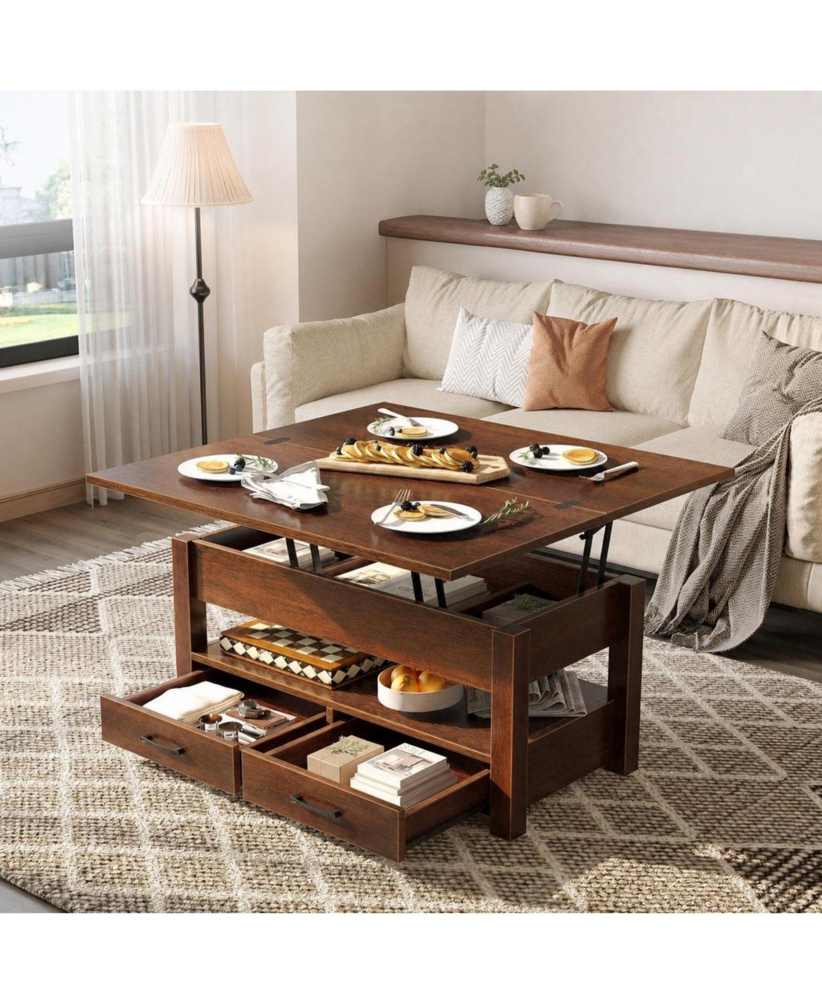 Click here for homfan 40 Lift-Top Coffee Table with Drawers and H... prices