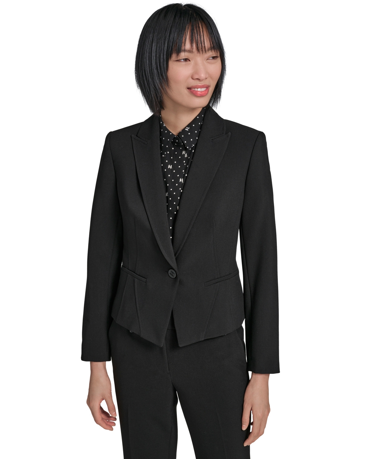 Click here for Karl Lagerfeld Paris Womens Cropped One-Button Jac... prices