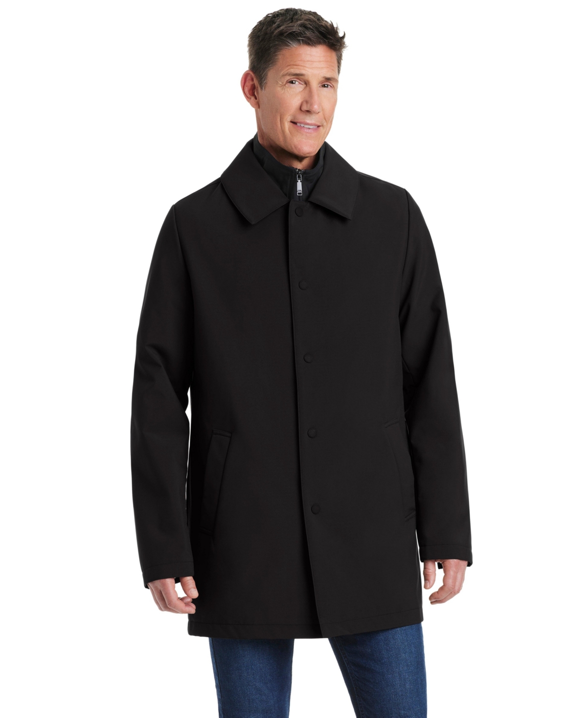 Click here for Vince Camuto Mens Topper Coat - Black prices