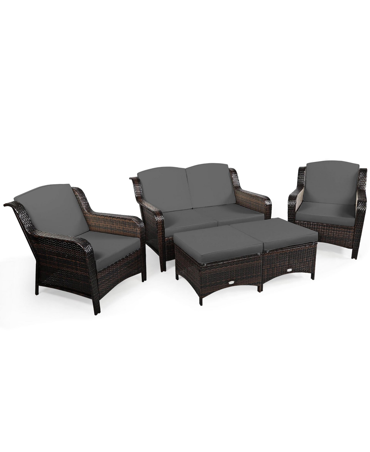 Click here for Costway 5 Pieces Patio Furniture Set Outdoor Ratta... prices