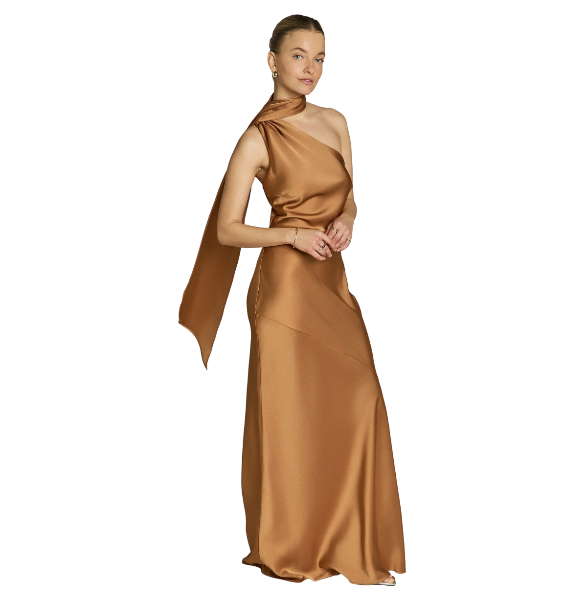 Click here for Rewritten Womens Raye One Shoulder Maxi Dress - Ca... prices