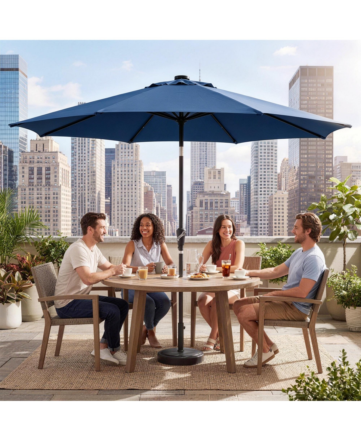 Click here for homfan 9Feet Patio Umbrella with 32 Solar Led Ligh... prices