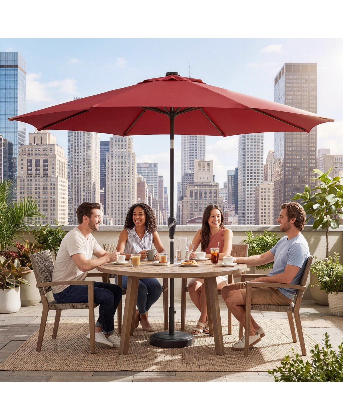 Click here for homfan 9Feet Patio Umbrella with 32 Solar Led Ligh... prices