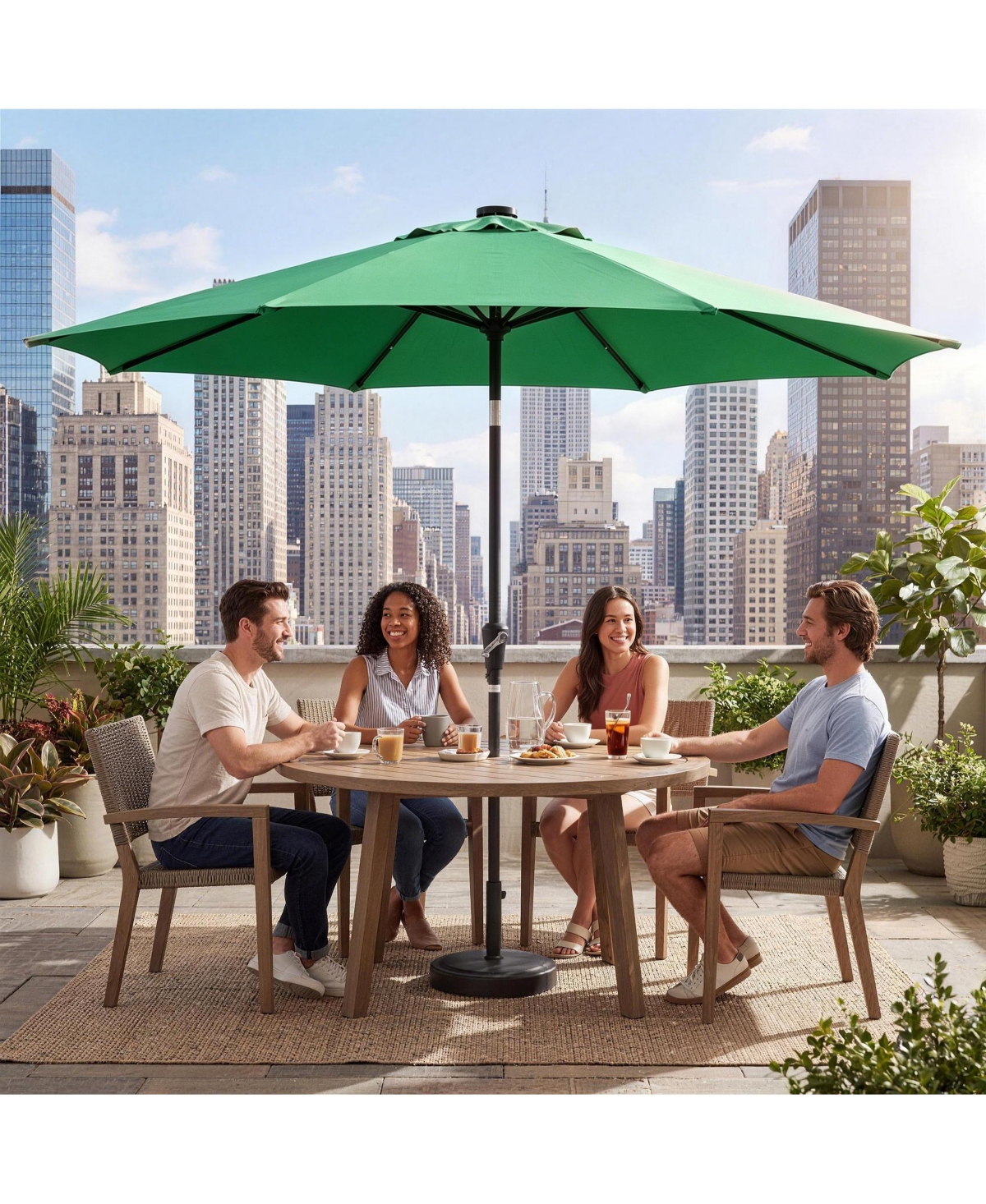 Click here for homfan 9Feet Patio Umbrella with 32 Solar Led Ligh... prices