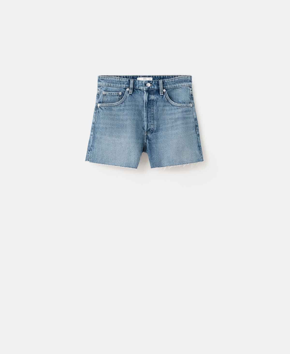 Click here for Mango Womens Frayed Hem Denim Shorts - Medium Blue prices