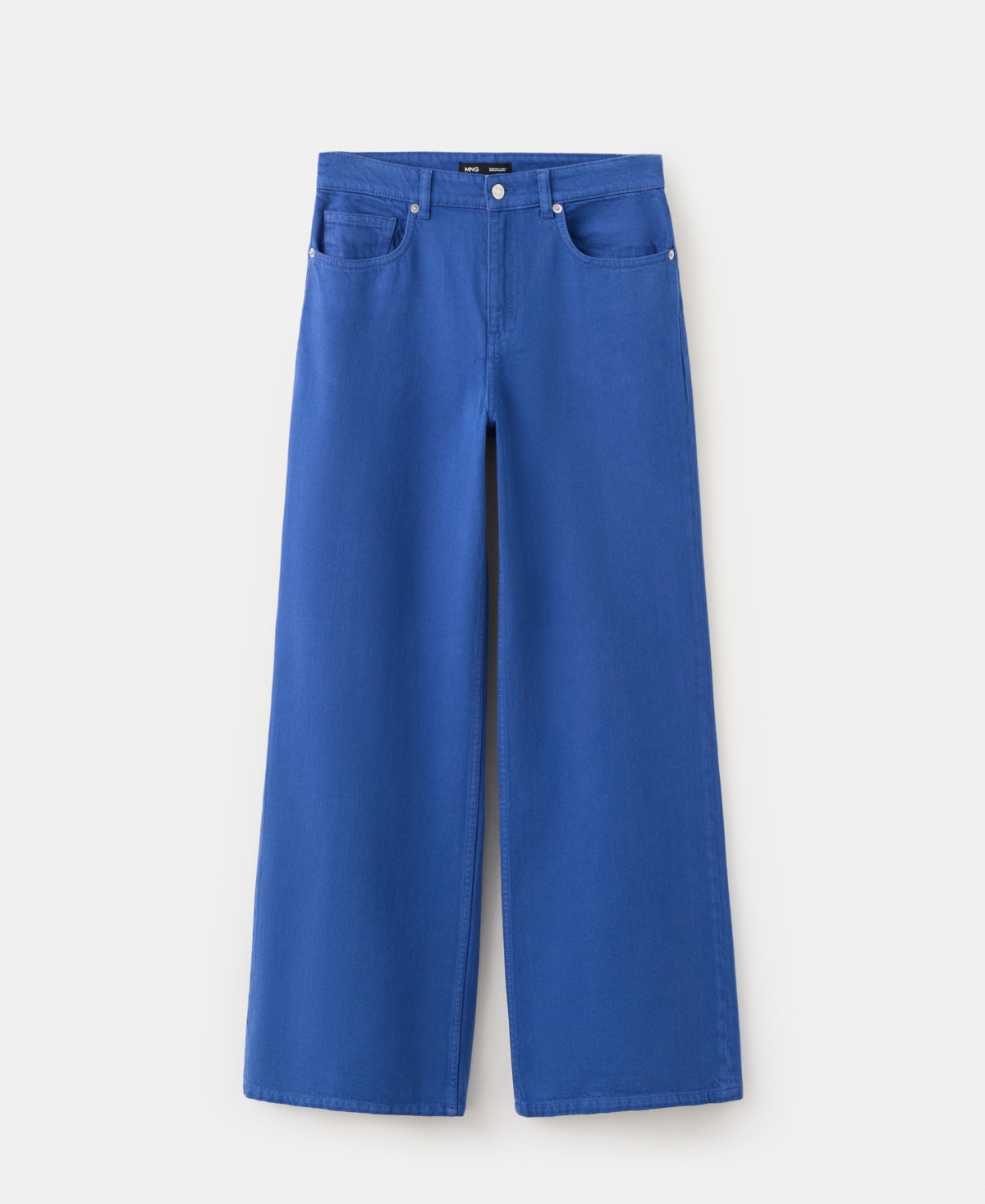 Click here for Mango Womens Low-Rise Wideleg Jeans - Blue prices