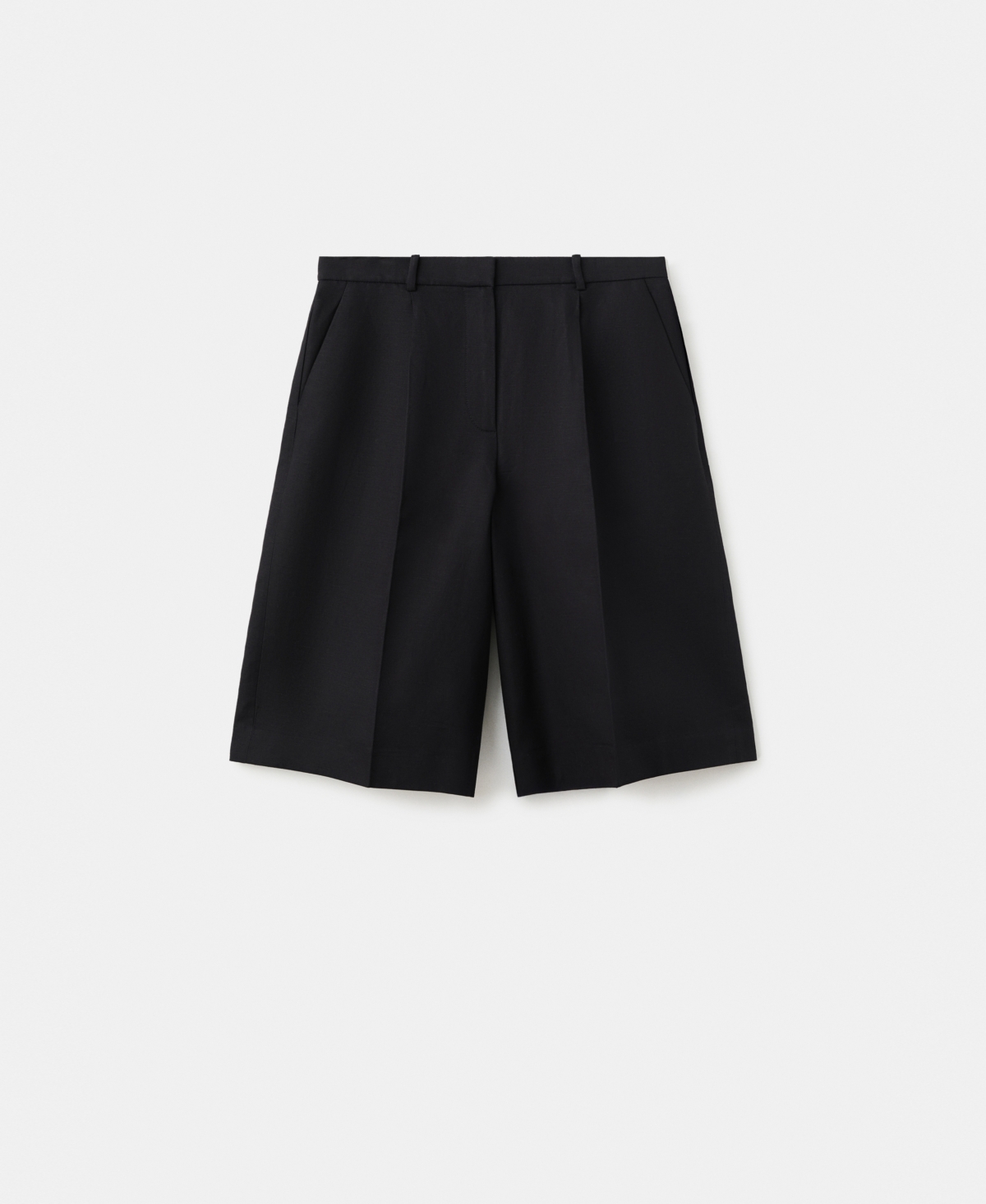 Click here for Mango Womens Straight Linen Bermuda Shorts - Black prices