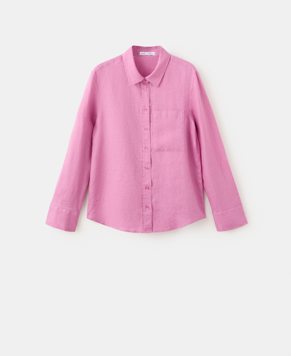 Click here for Mango Womens Pocket Linen Shirt - Pink prices