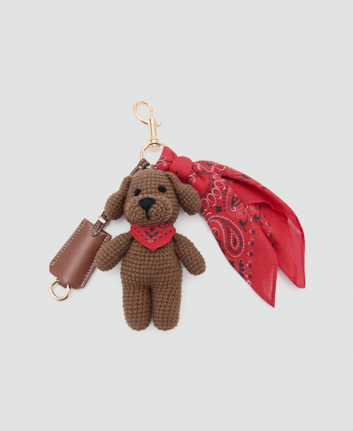 Click here for Mango Womens Plushie And Scarf Keychain - Brown prices