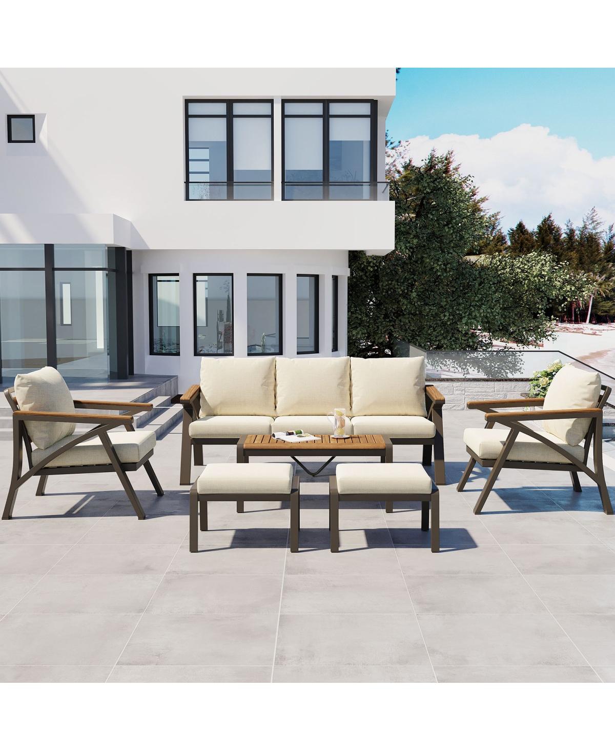Click here for Asagikoiai 6-Piece Outdoor Patio Furniture Set wit... prices