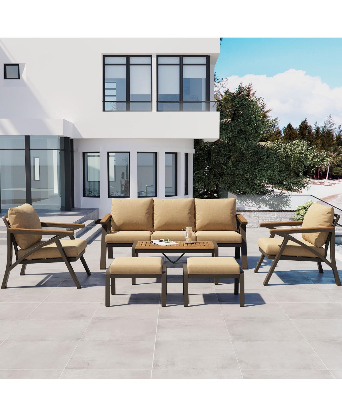 Click here for Asagikoiai 6-Piece Outdoor Patio Furniture Set wit... prices