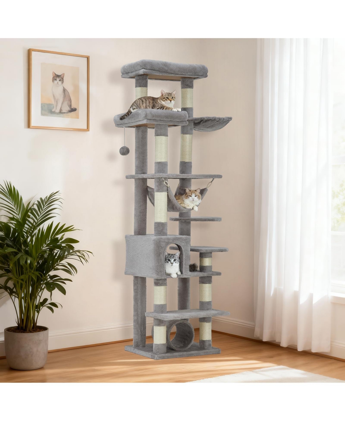Click here for homfan 74 Cat Tree for Large Cats  Tall Tower with... prices