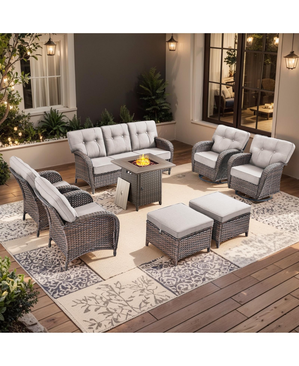 Click here for Pocassy 8 Piece High Back Outdoor Furniture with 5... prices