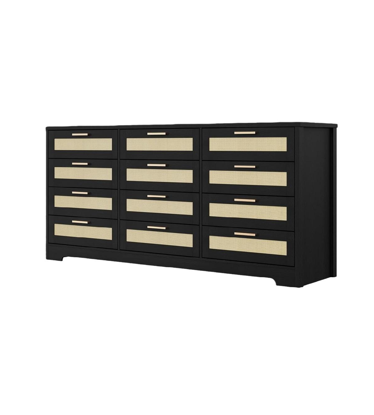 Click here for Gaomon Modern Rattan Wood Dresser with 12 Drawers... prices
