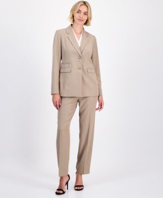 Click here for Anne Klein Womens Pinstriped Two Button Blazer Str... prices