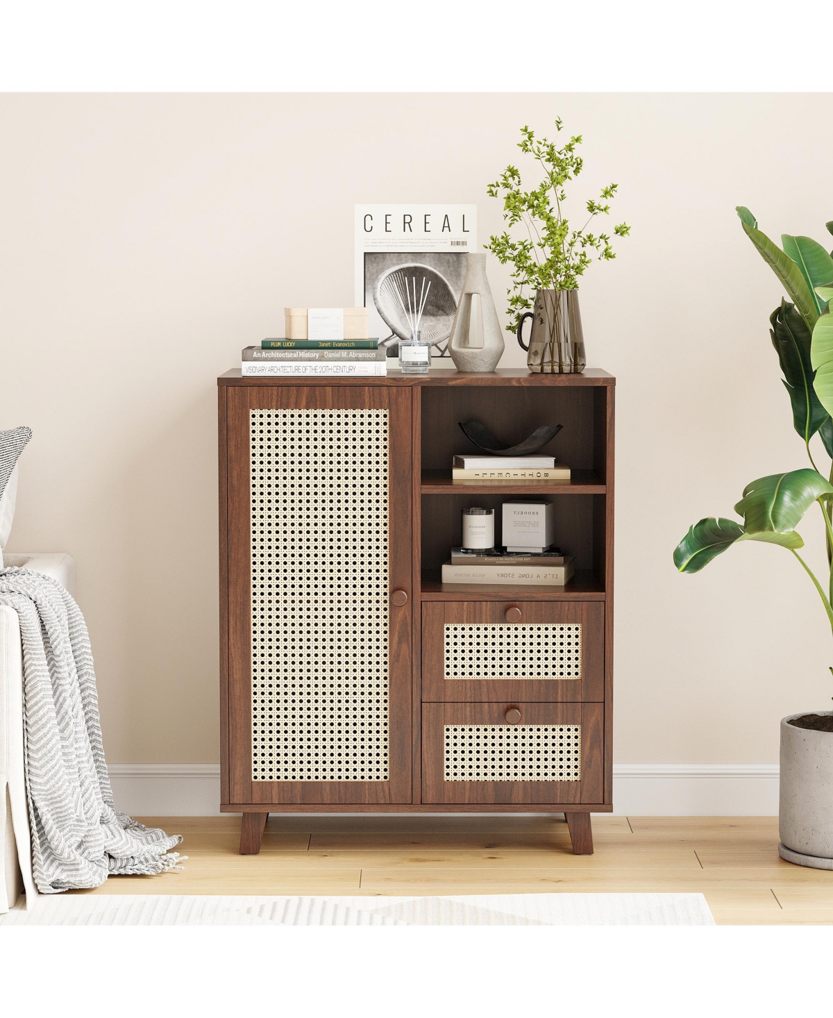 Click here for Clihome Rattan Buffet Cabinet with Adjustable Shel... prices