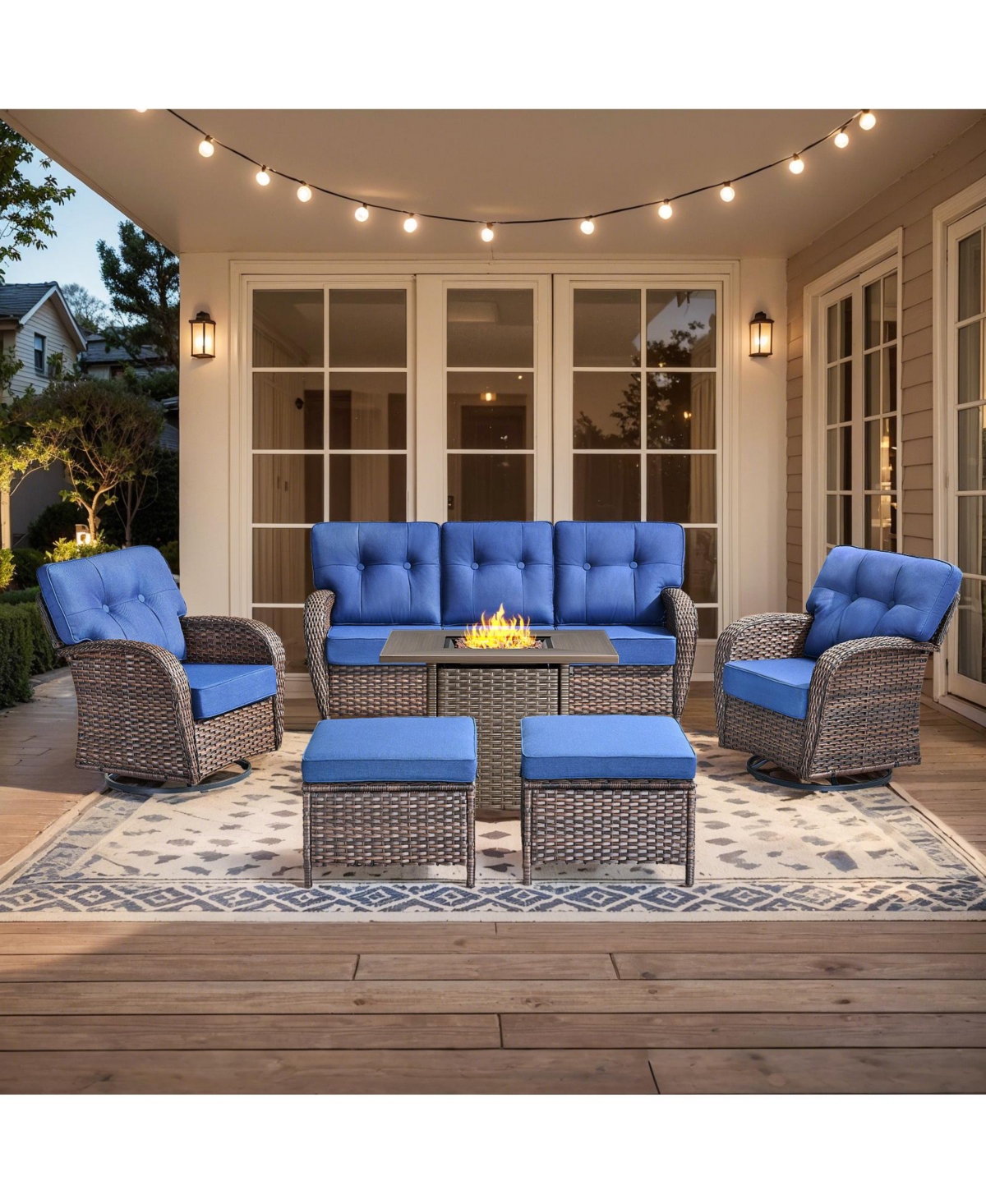 Click here for Pocassy 6 Pieces Patio Furniture Set with 30 Fire... prices