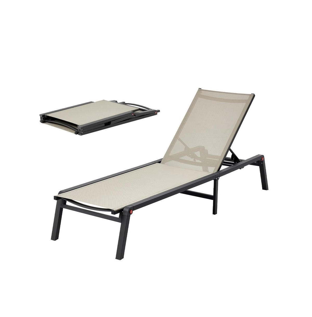 Click here for Sugift Foldable Outdoor Chaise Lounge Chair with 5... prices