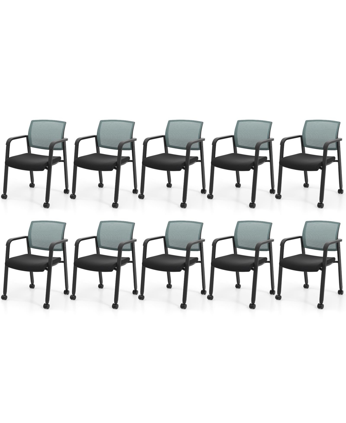 Click here for Gymax 10 Piece Conference Chairs Stackable Office... prices