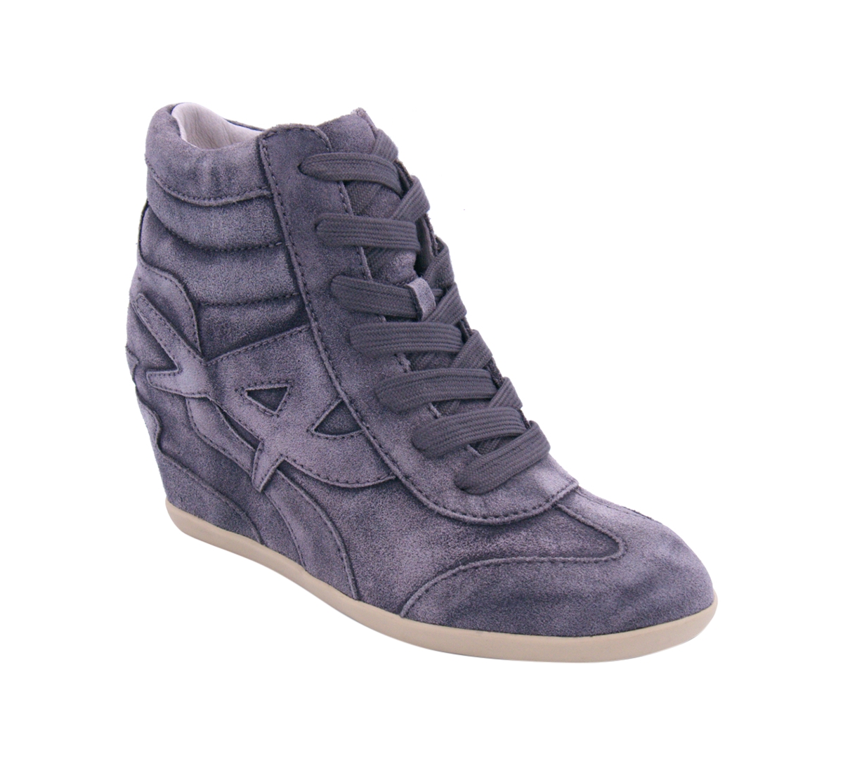 Click here for Ash Womens Boradia Wedge Sneakers - Shale Washed C... prices