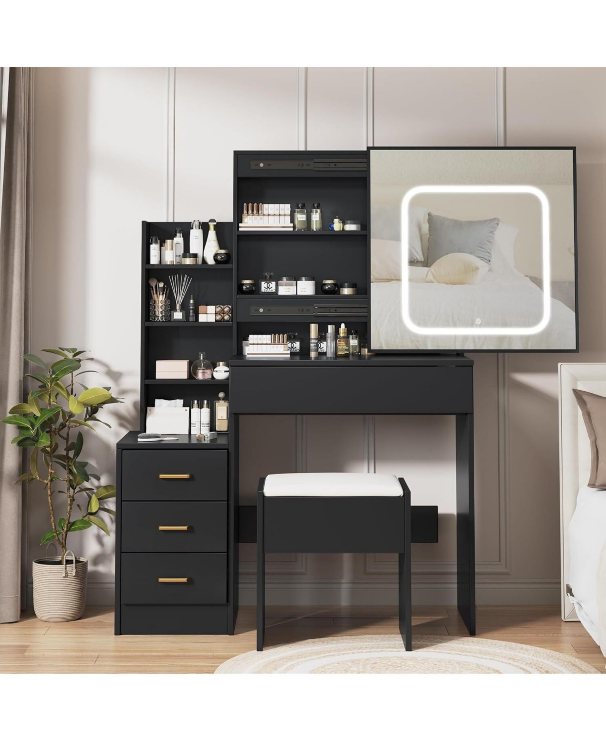 Click here for gaomon 4-Drawer Lighted Mirror Vanity  Sleek Makeu... prices
