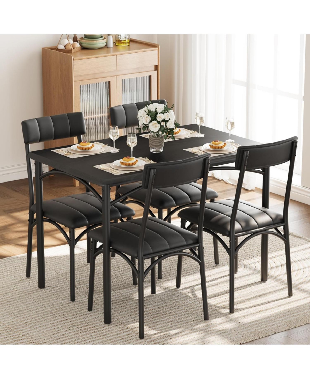 Click here for homfan 5 Piece Rectangular Space Saving Dining Set... prices