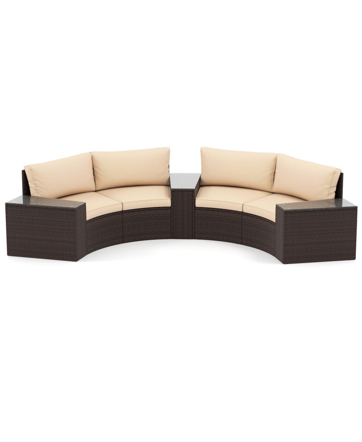 Click here for Sugift 5 Piece Half Moon Curved Patio Furniture Se... prices