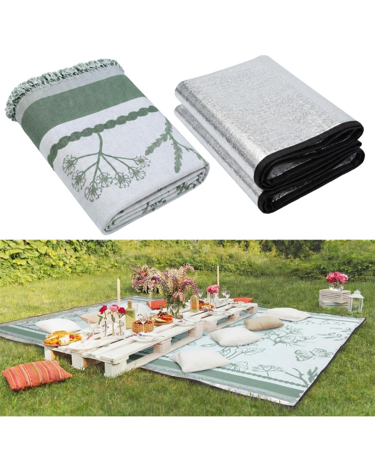 Click here for Aofar 91x 71 Picnic Blanket Beach Camping Sandproo... prices