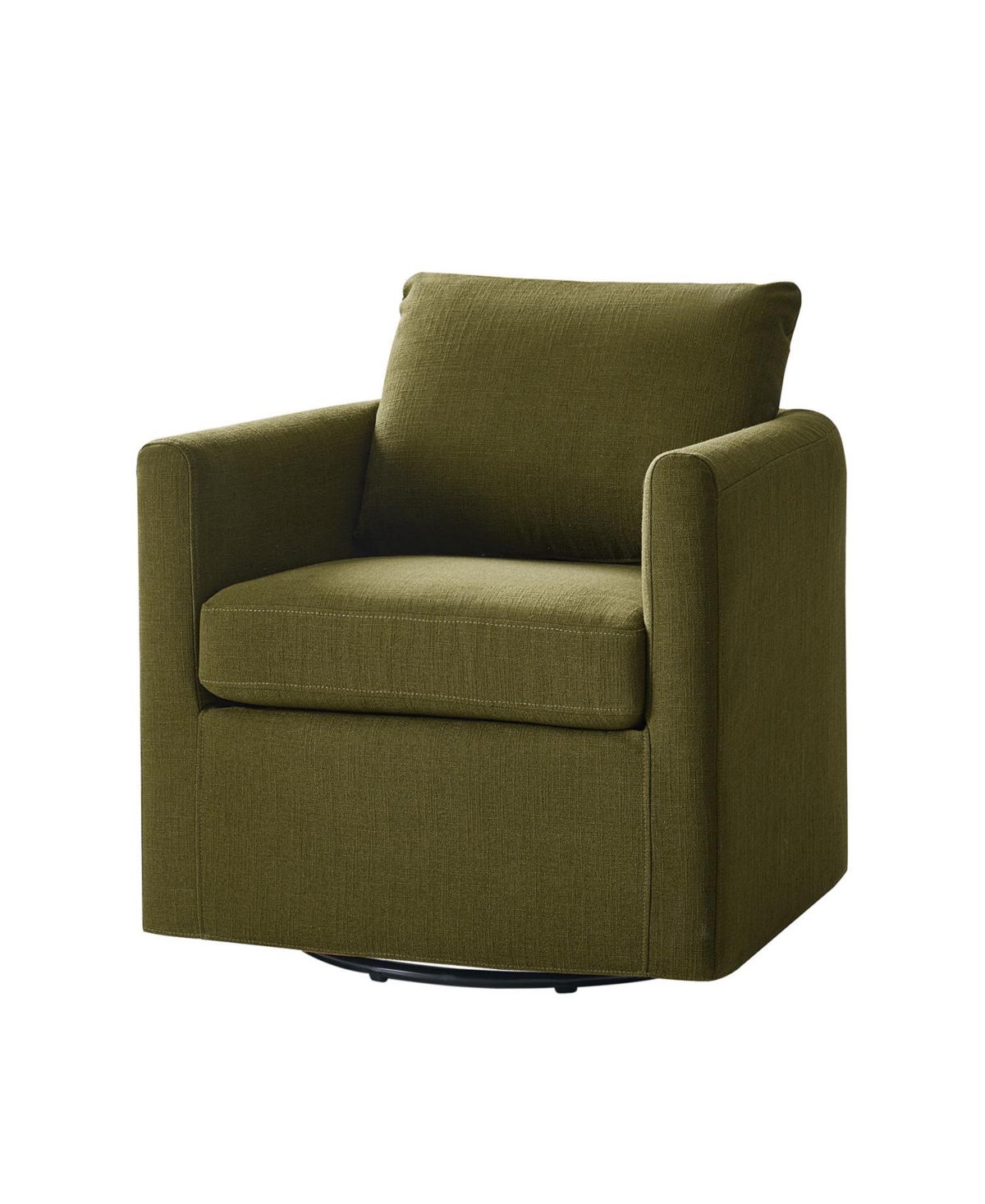 Click here for Modern Asser Slipcovered Swivel Chair - Moss prices