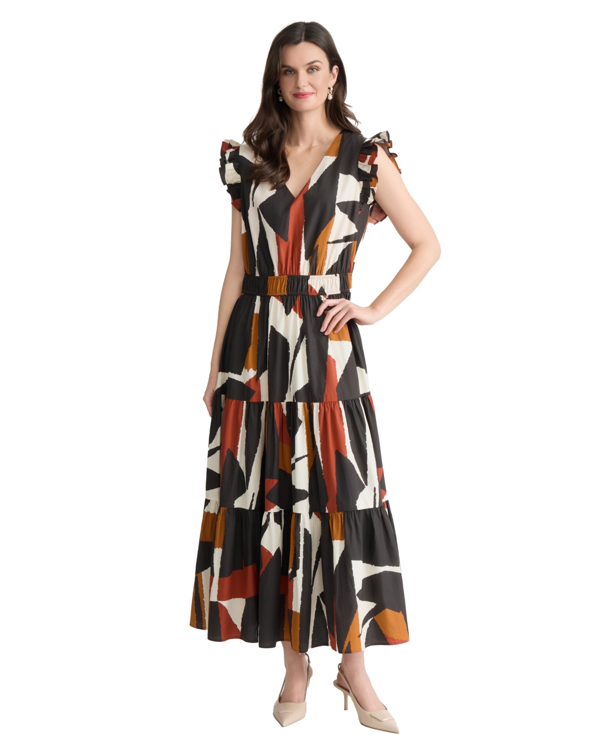 Click here for Jones New York Petite Ruffle-Sleeve Cotton Dress -... prices