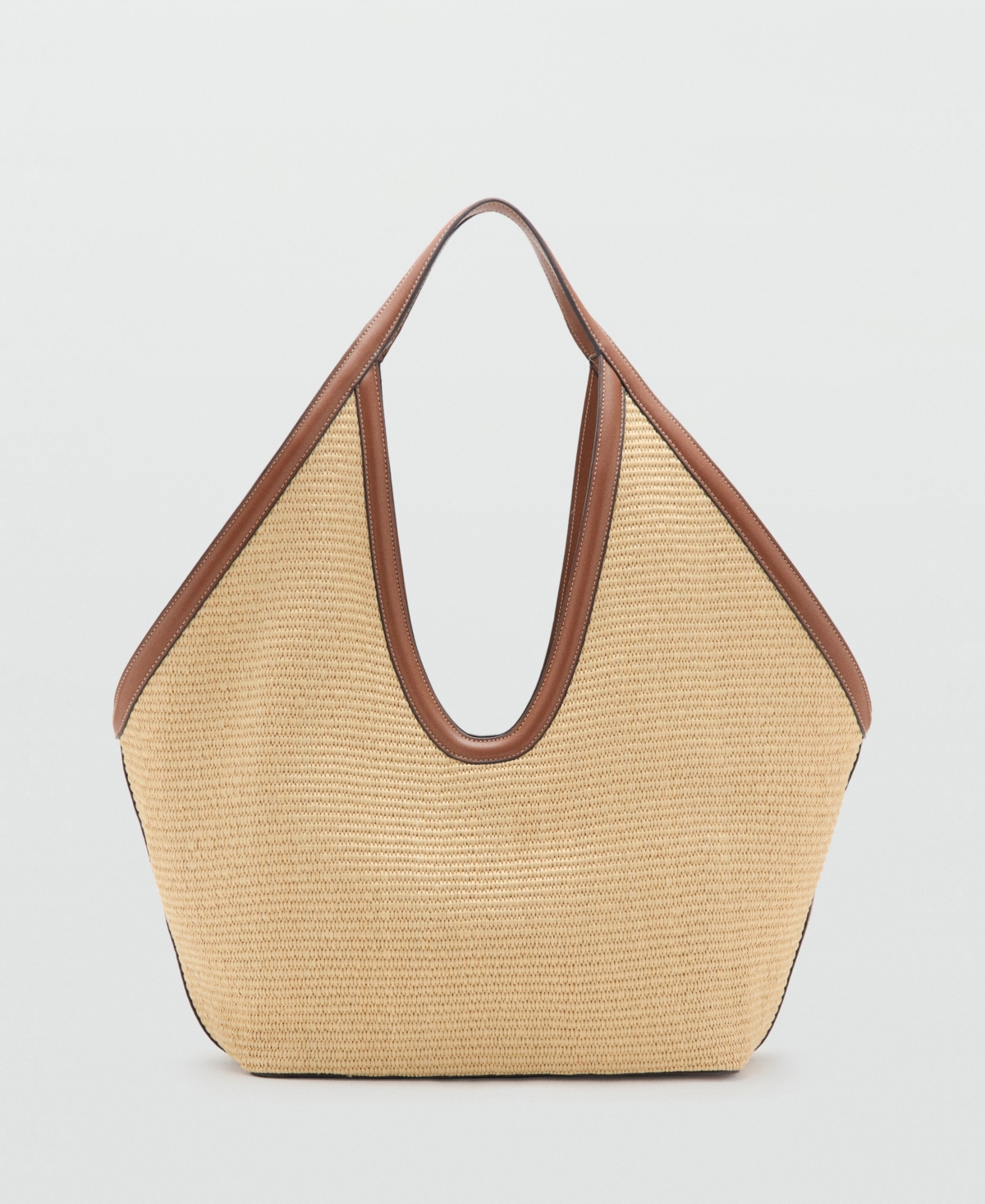 Click here for Mango Womens Natural Fibre Shopper Bag - Leather prices