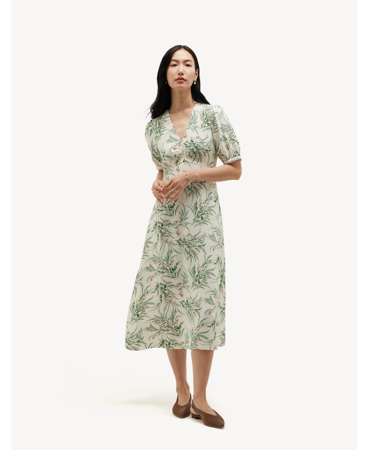 Click here for Hobbs London Womens Florentina V-Neck Midi Dress -... prices