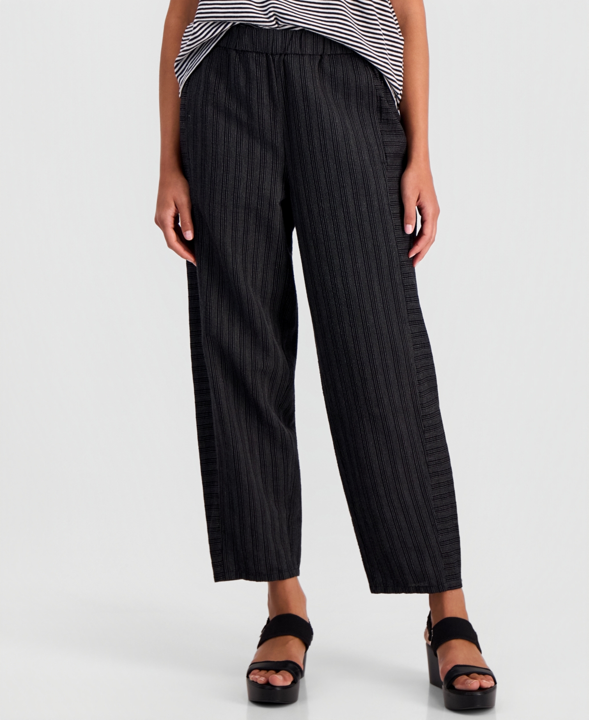 Click here for Eileen Fisher Womens High-Rise Ankle Lantern Pants... prices