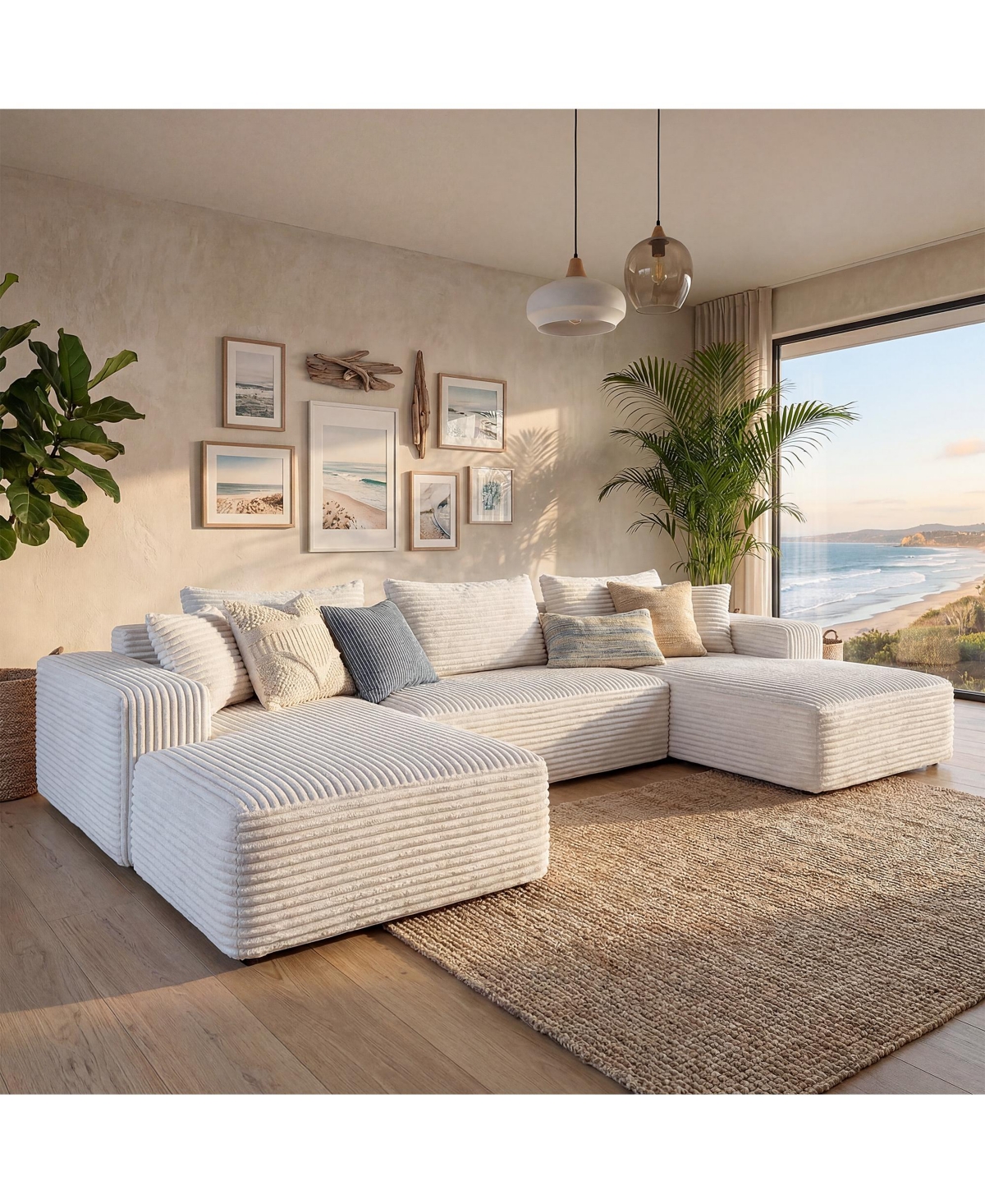 Click here for Homsee 3-Piece U-Shaped Sectional Sofa Set With Pi... prices
