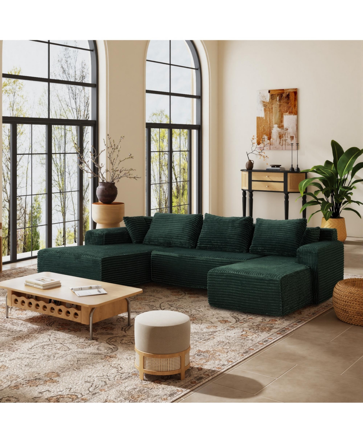 Click here for Homsee 3-Piece U-Shaped Sectional Sofa Set With Pi... prices