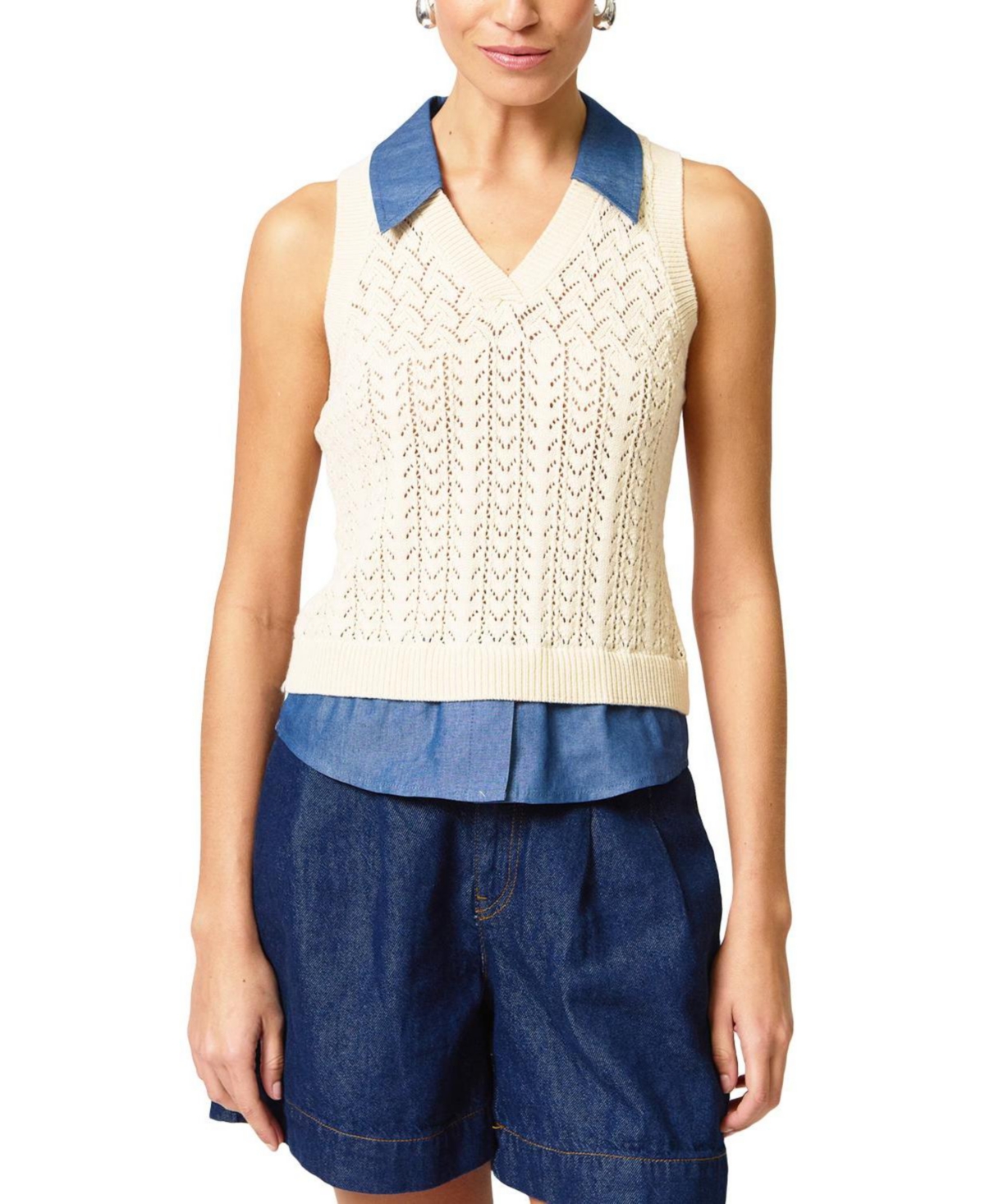 Click here for Central Park West Womens Hazel Pointelle Stitch Ha... prices