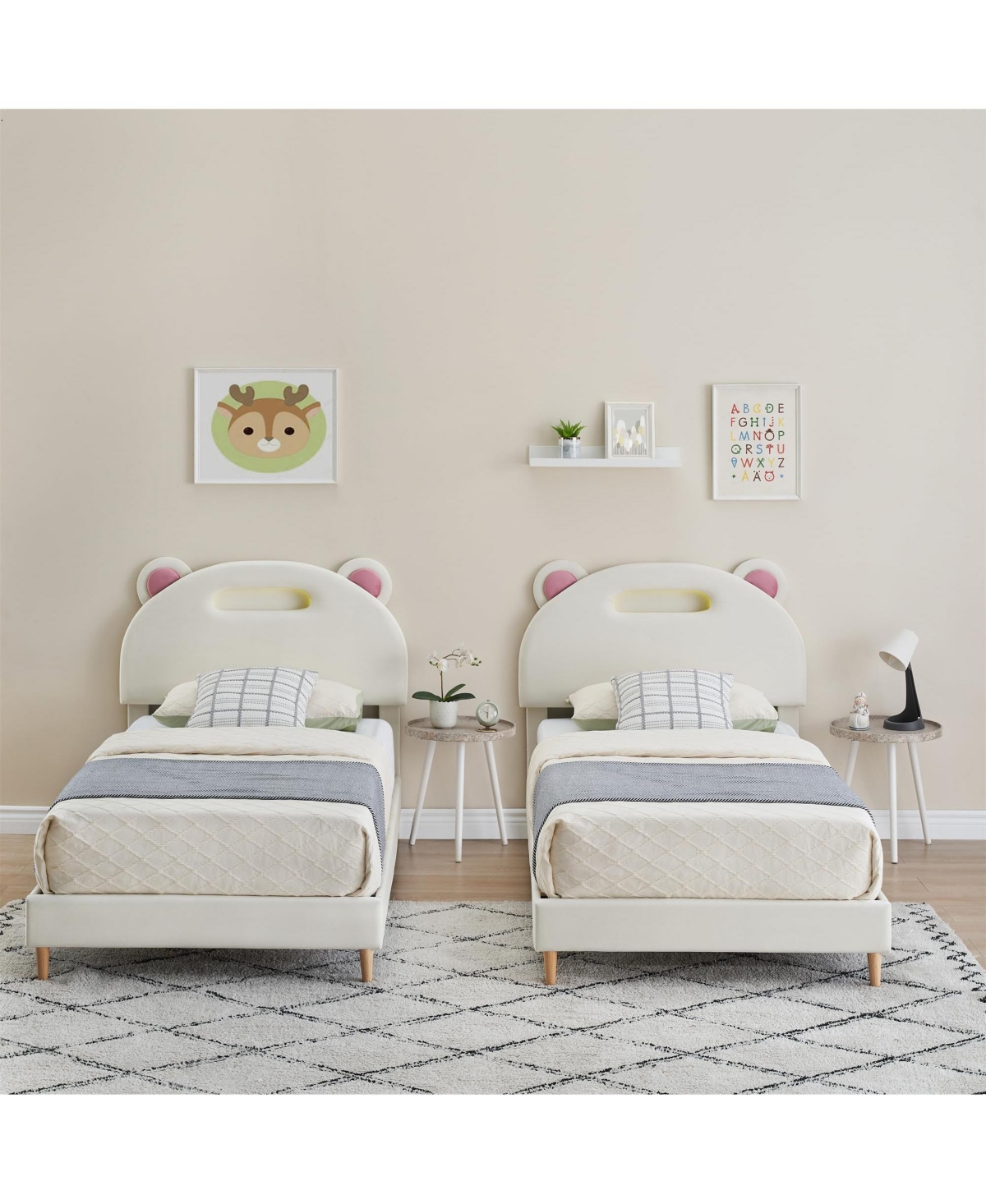 Click here for homfan Twin Bed Frame with Led Lights  Upholstered... prices
