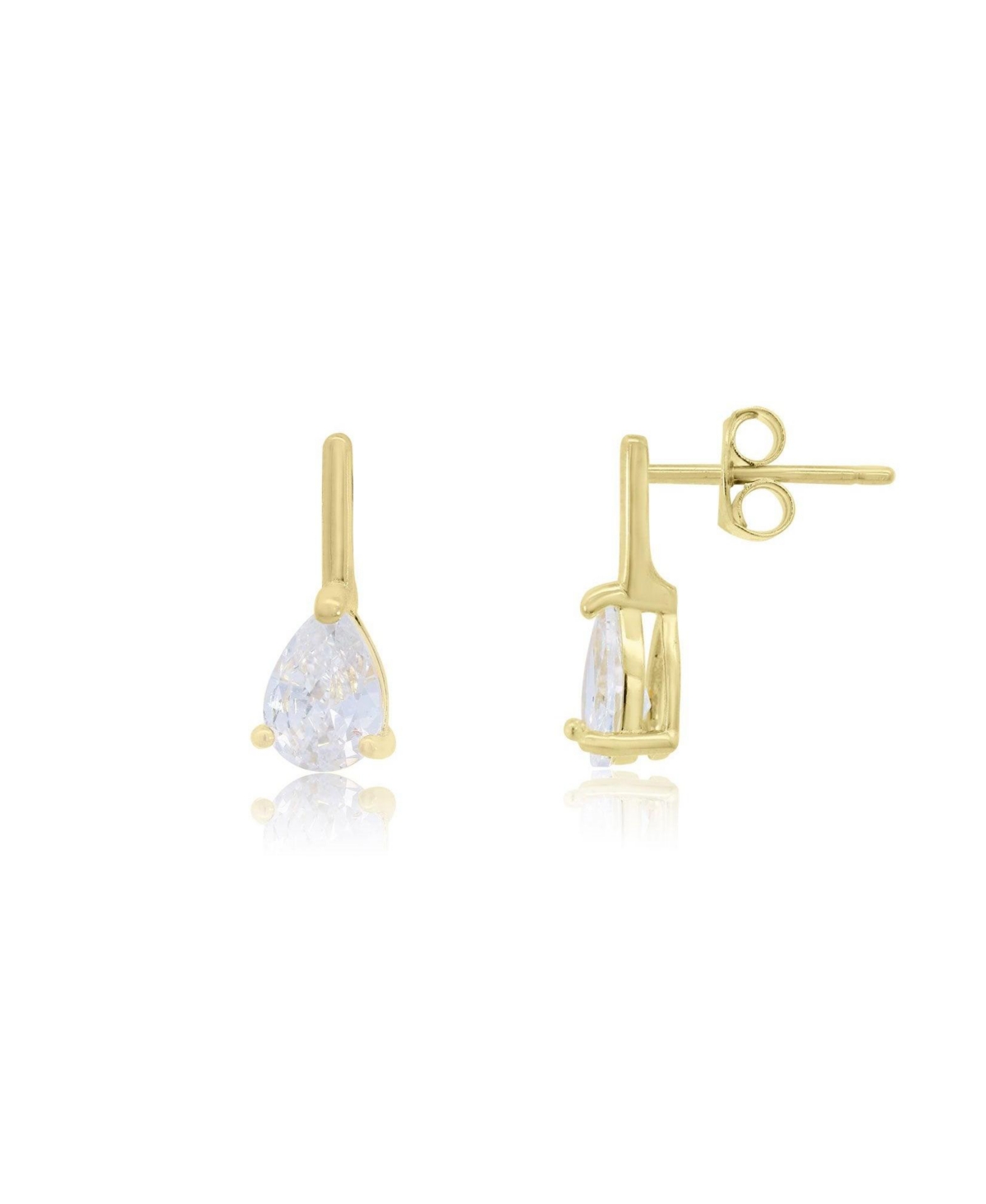 Click here for The Lovery Cz Pear Bar Drop Earrings 14K Gold-Plat... prices