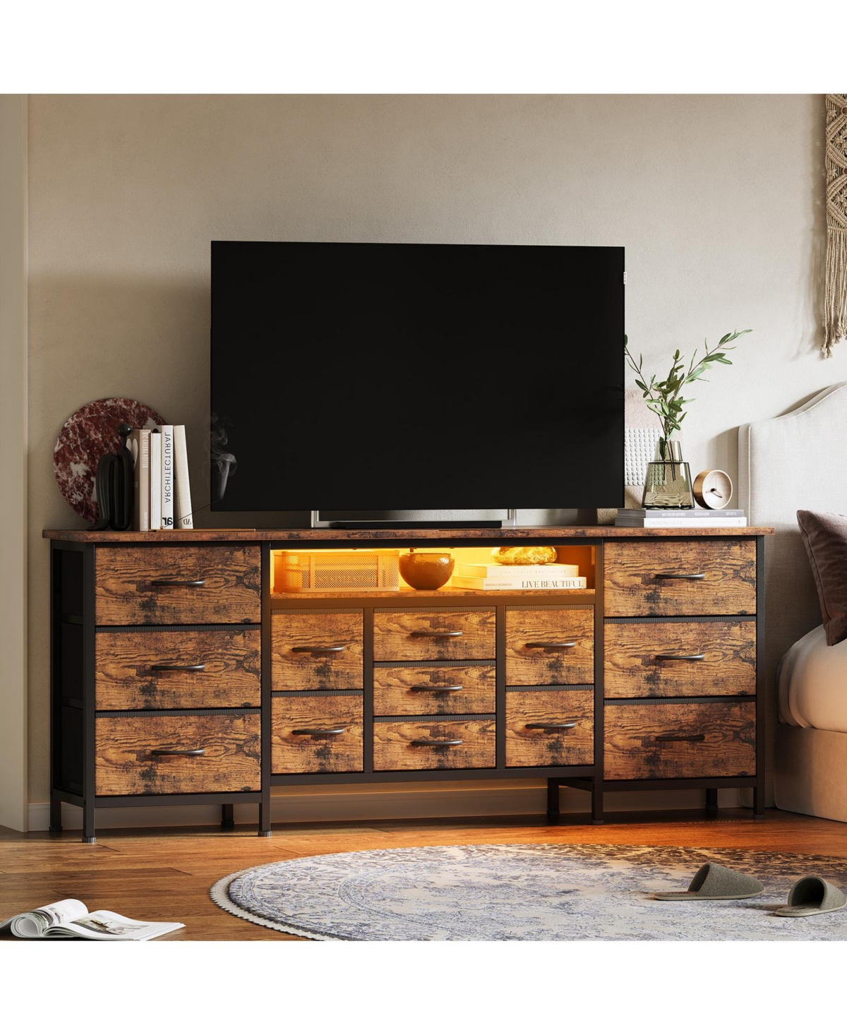 Click here for homfan 13 Drawer Tv Stand Dresser with Rgb Led Lig... prices