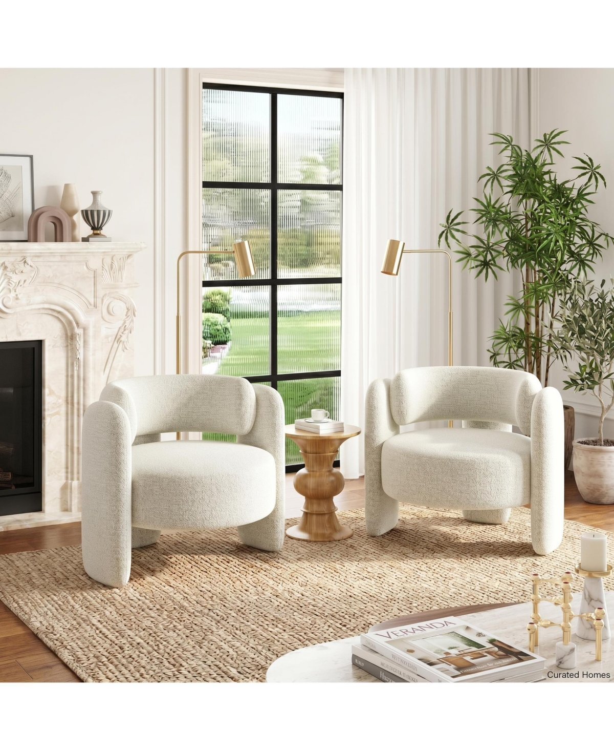 Click here for homfan Chenille Barrel Accent Chairs Set of 2  Mod... prices