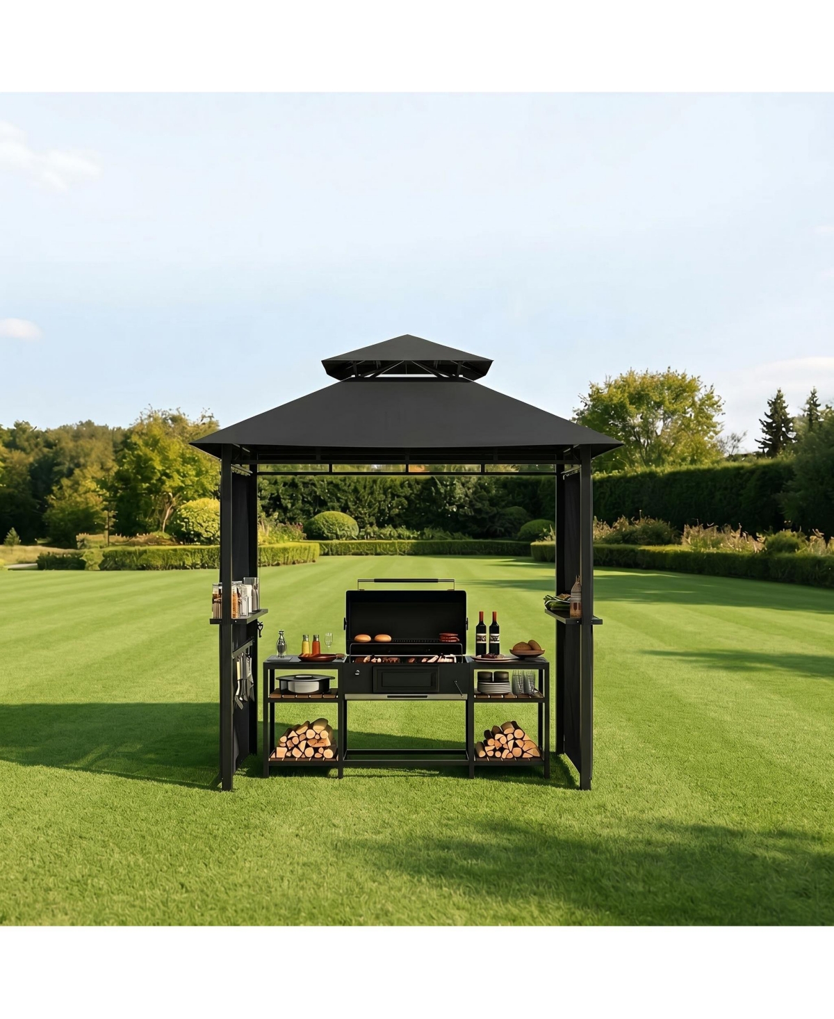 Click here for homfan Bbq Grill Gazebo with Double Roof and Eaves... prices