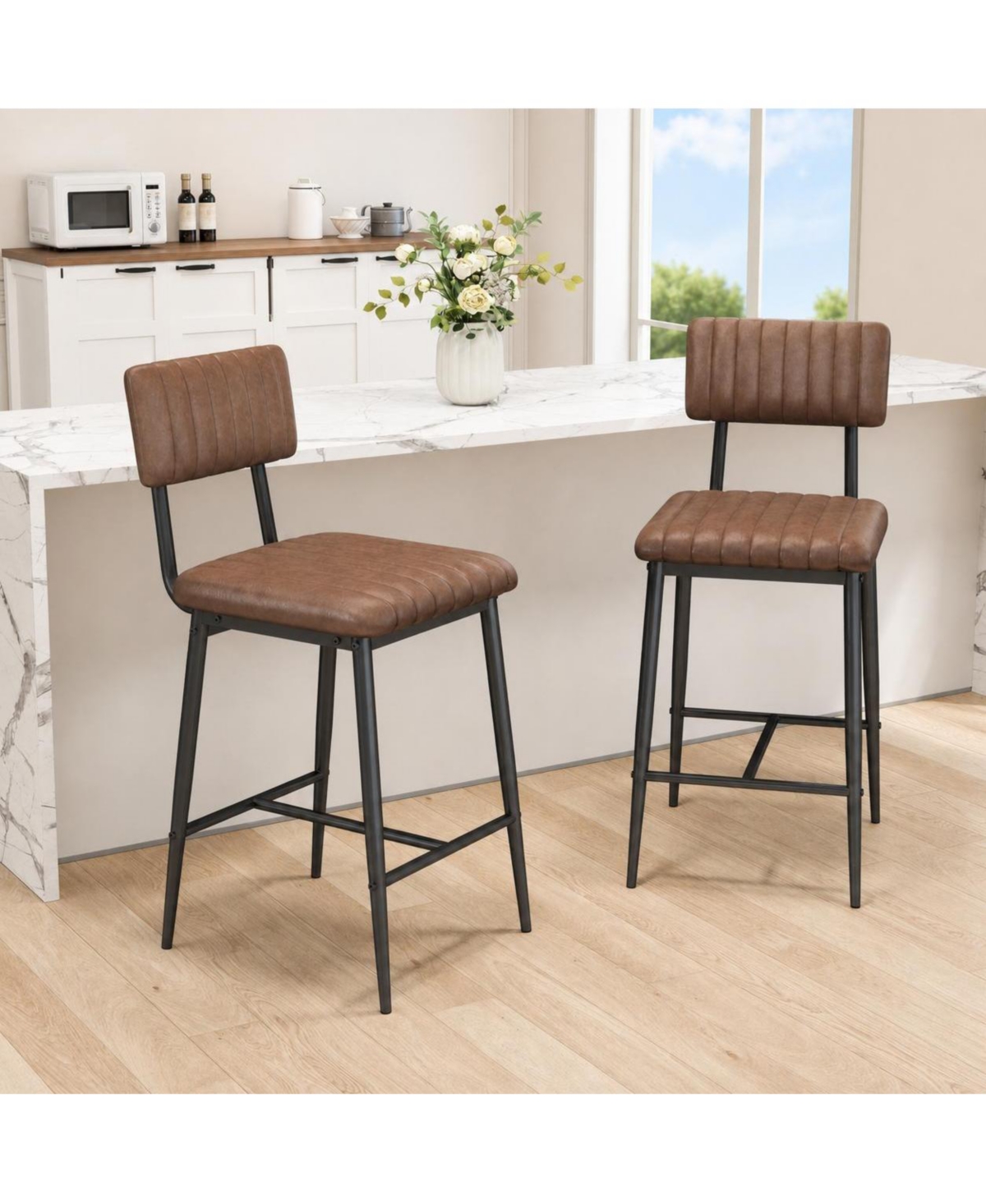 Click here for homfan Counter Height Bar Stools Set of 2  Upholst... prices