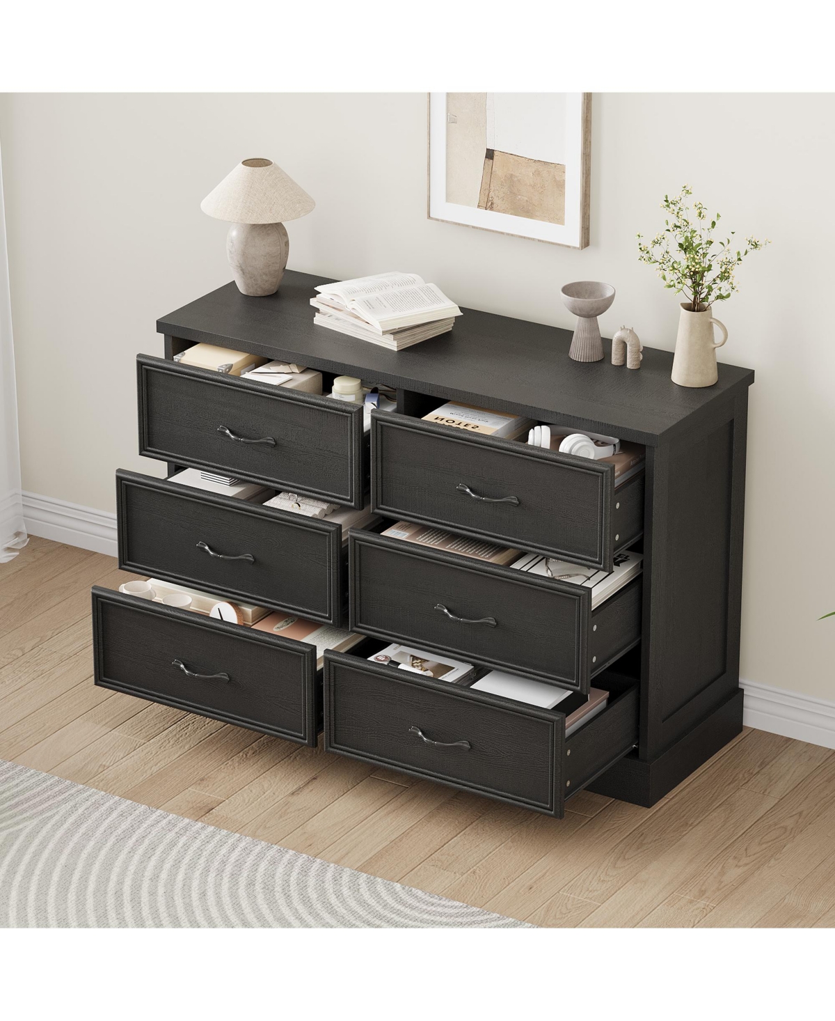 Click here for homfan 6 Drawer Dresser  47 Inch Wood Chest of Dra... prices