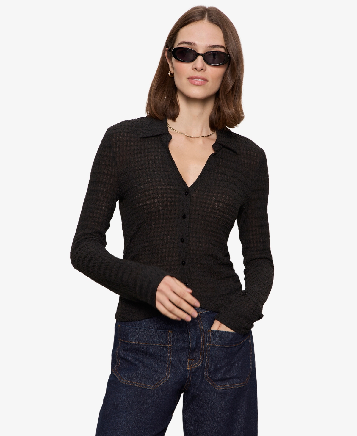 Click here for Sanctuary Petite Juno Textured Button-Front Shirt... prices