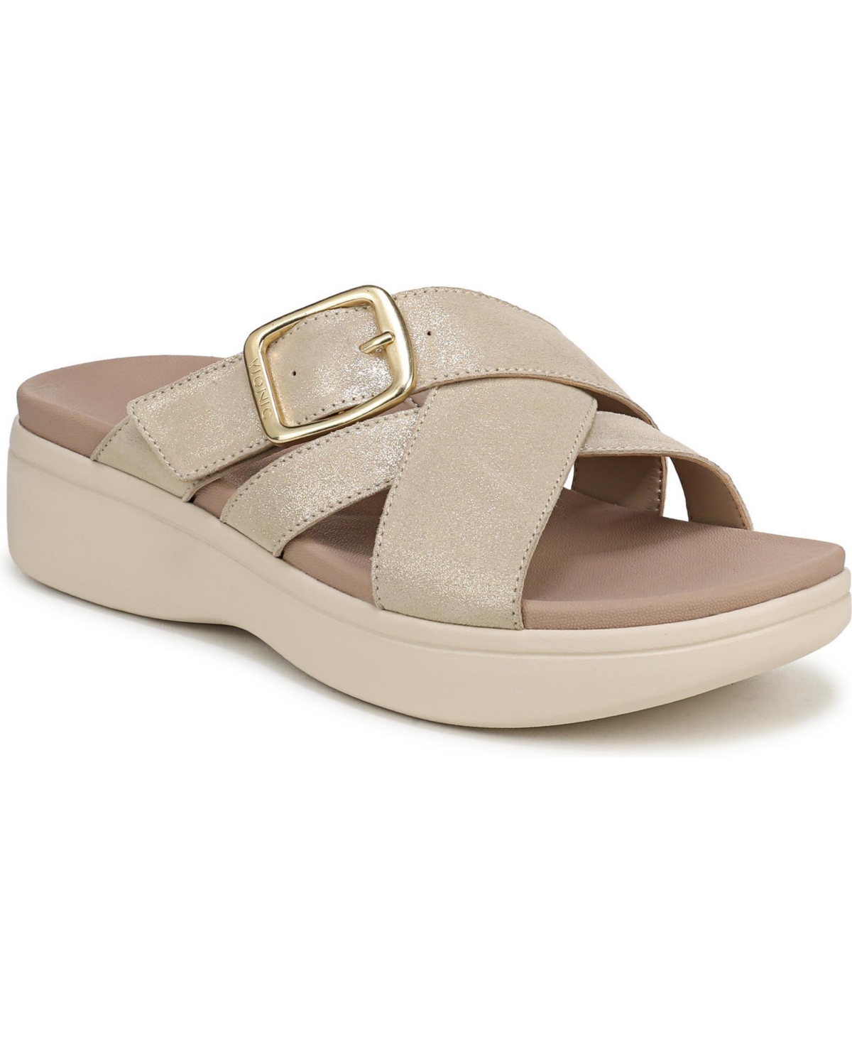 Click here for Vionic Womens Starla Slide Sandals - Gold leather prices