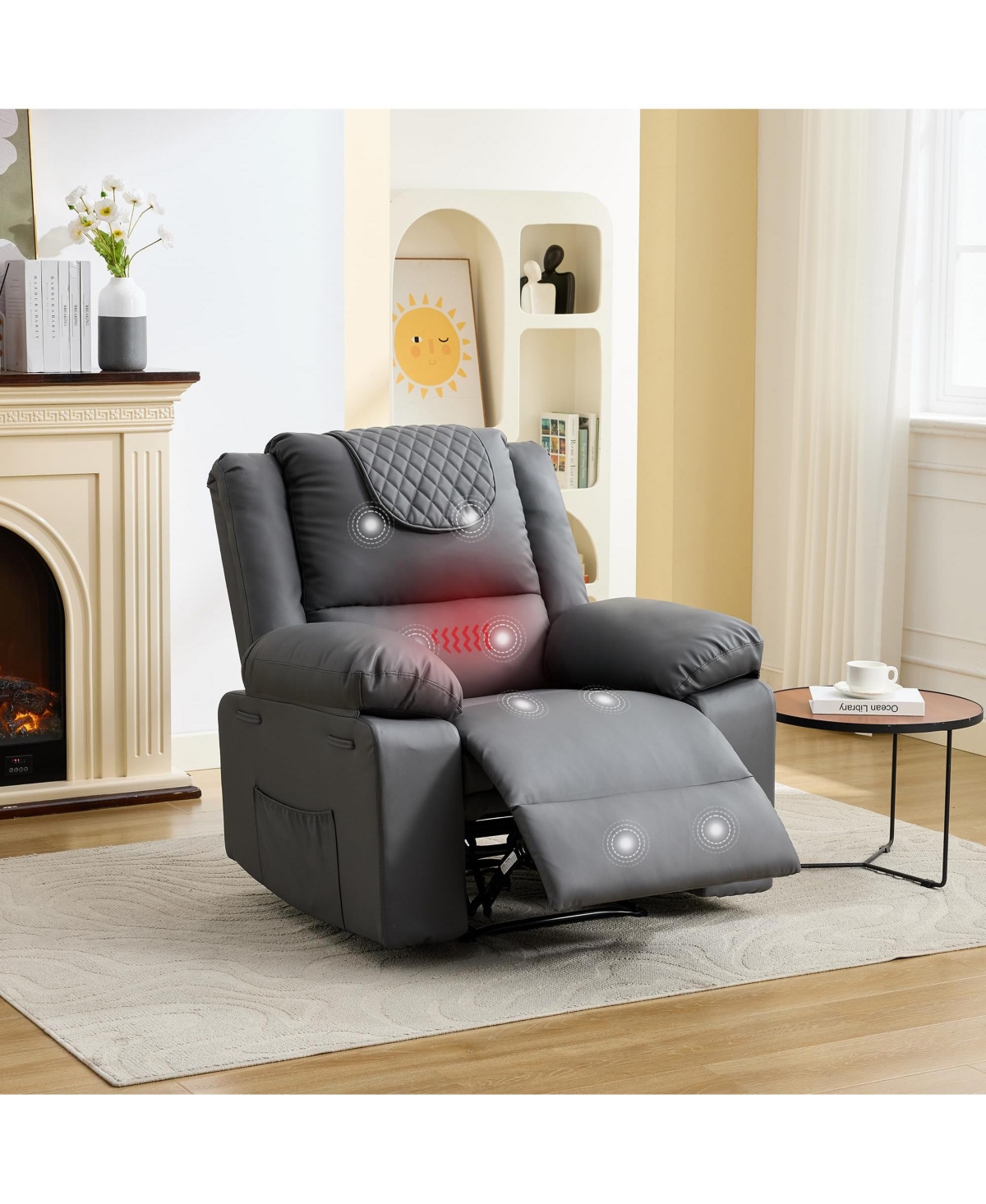 Click here for homfan Pu Leather Manual Recliner with 8-Point Vib... prices