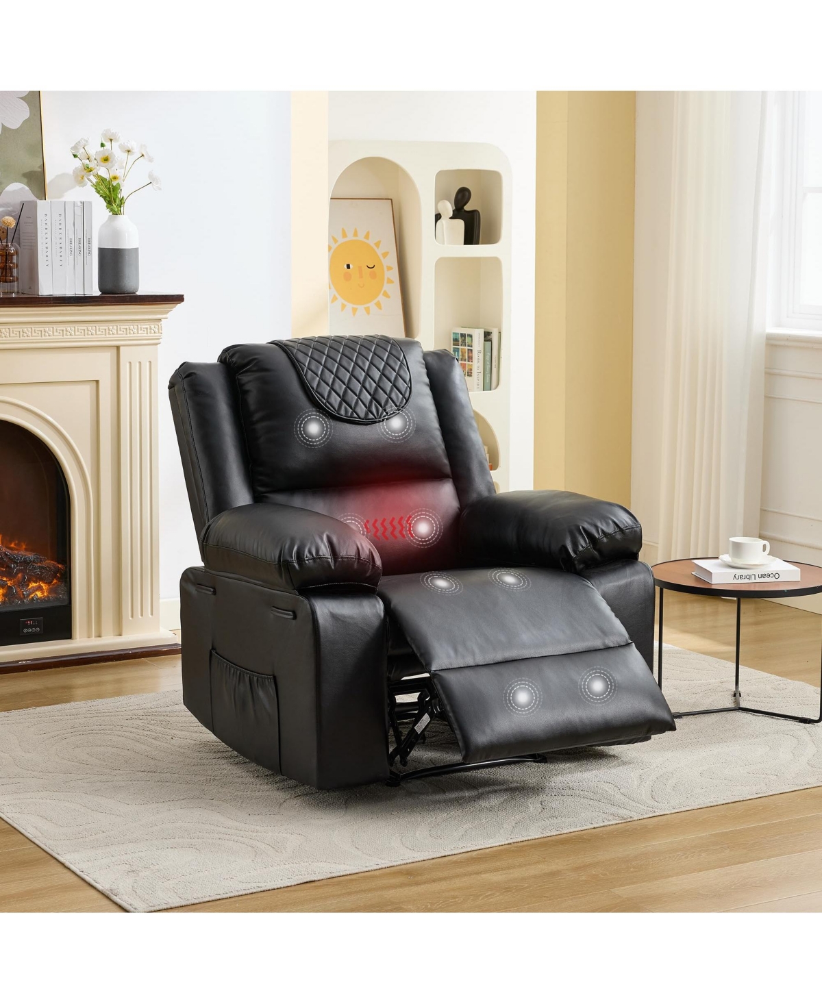 Click here for homfan Pu Leather Manual Recliner with 8-Point Vib... prices