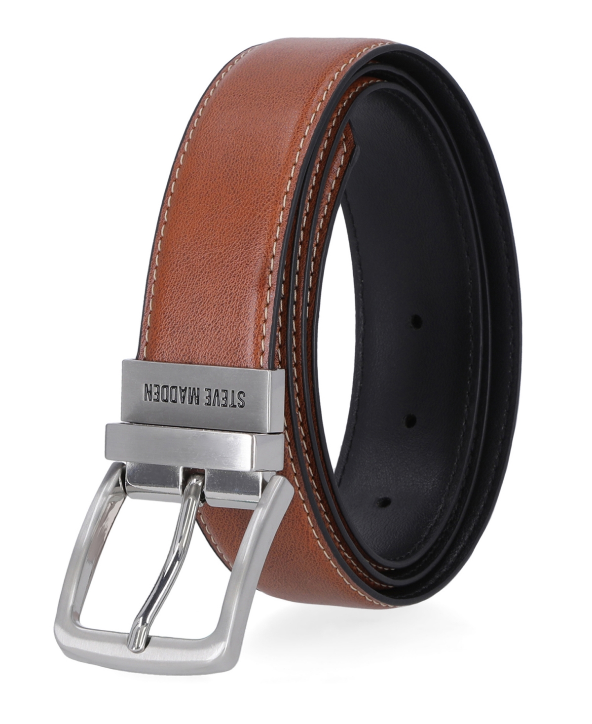 Click here for Steve Madden 35mm Casual Feather Edge Belt - Cogna... prices