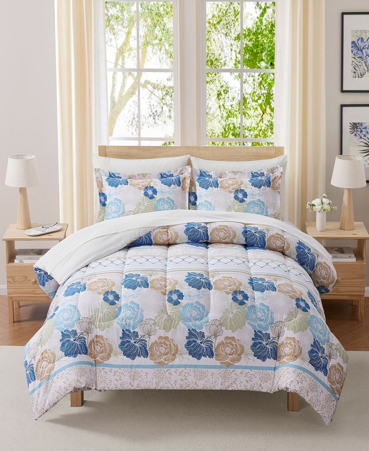 Click here for Sweet Home Collection Floral Stripe 7-Piece Comfor... prices
