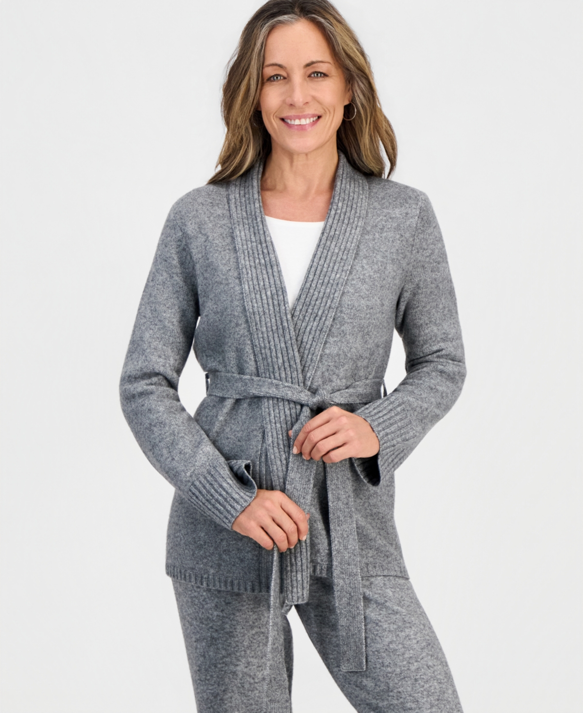 Click here for Style & Co Petite Long-Sleeve Wrap V-Neck Cardigan... prices